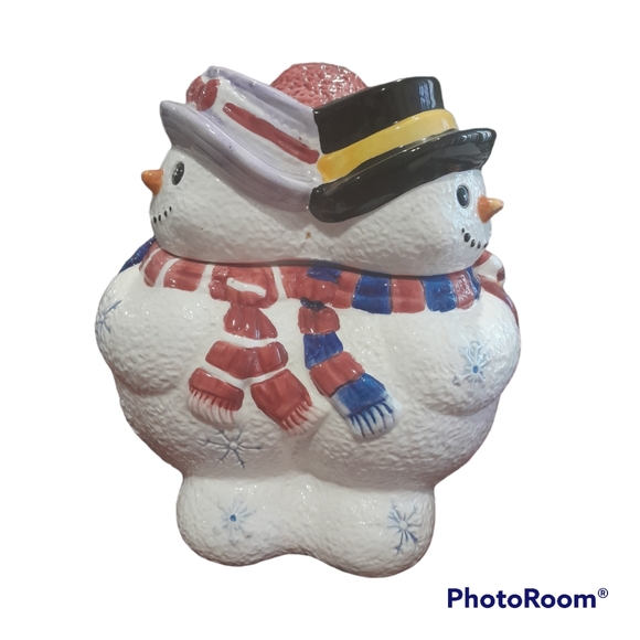 Holiday | Vintage Ceramic Triple Snowman Cookie Jar | Poshmark